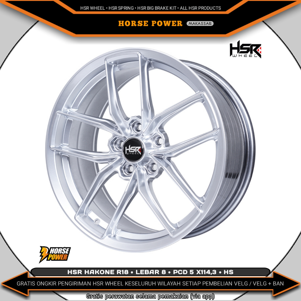 Jual Hsr Wheel • Velg Mobil R18 • Hsr Hakone • Untuk Mobil 5 Baut Roda ...
