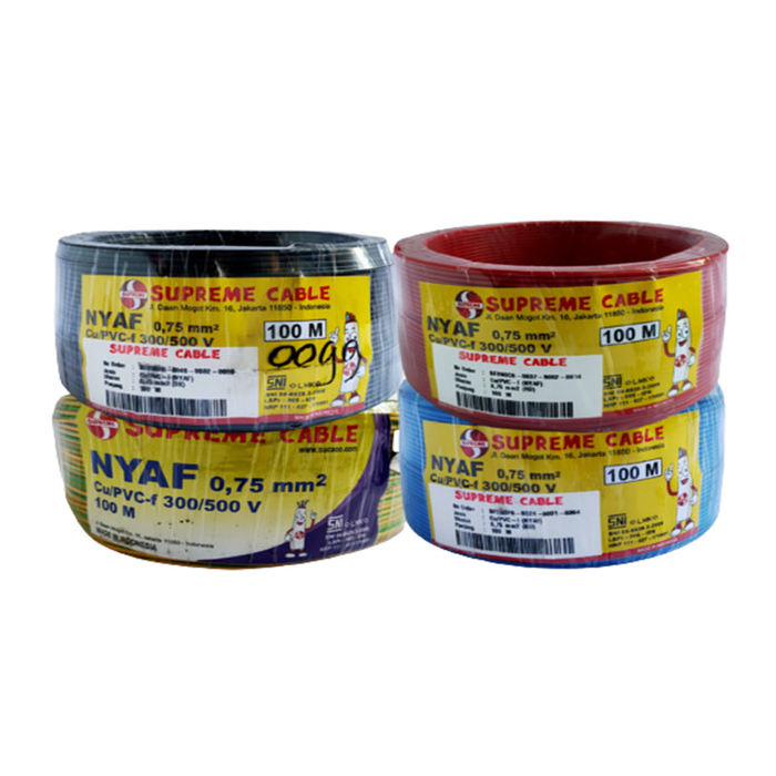 Jual Kabel Listrik Serabut Nyaf 1x0.75 1x0,75 ISI 1 0.75 MM Supreme Tunggal Single Core Panel ...