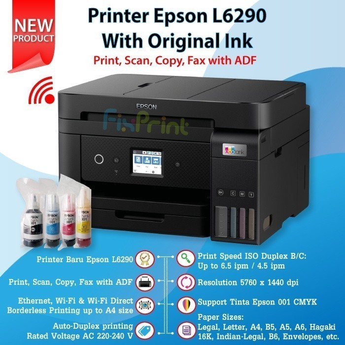 Jual Printer Epson EcoTank L6260 / L6290 A4 WiFi Duplex Print Scan Copy ...