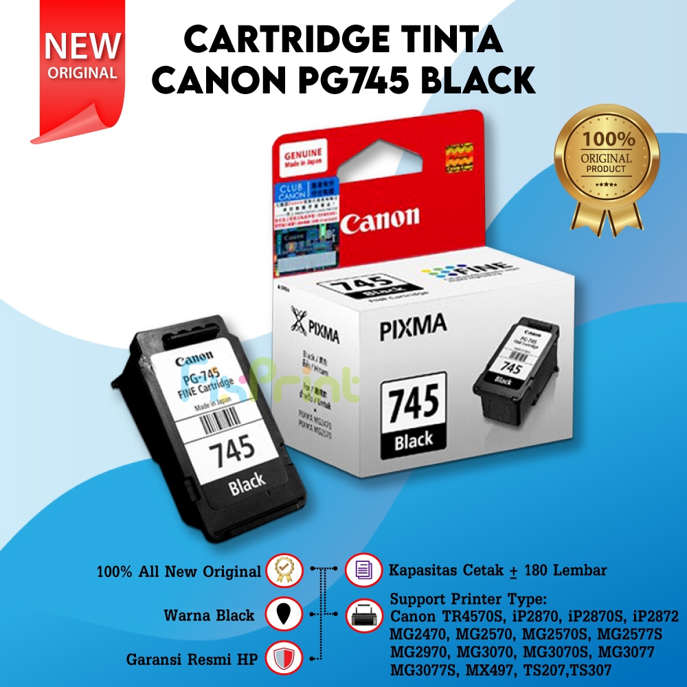 Jual Tinta Canon PG 745 Black ORIGINAL Catridge PG745 Katrid PG-745 ...