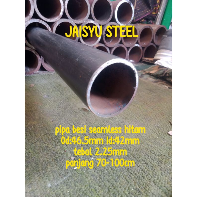 Jual pipa besi seamless hitam Od 46.5mm/Id 42mm tebal 2.25mm panjang 70-100cm | Shopee Indonesia