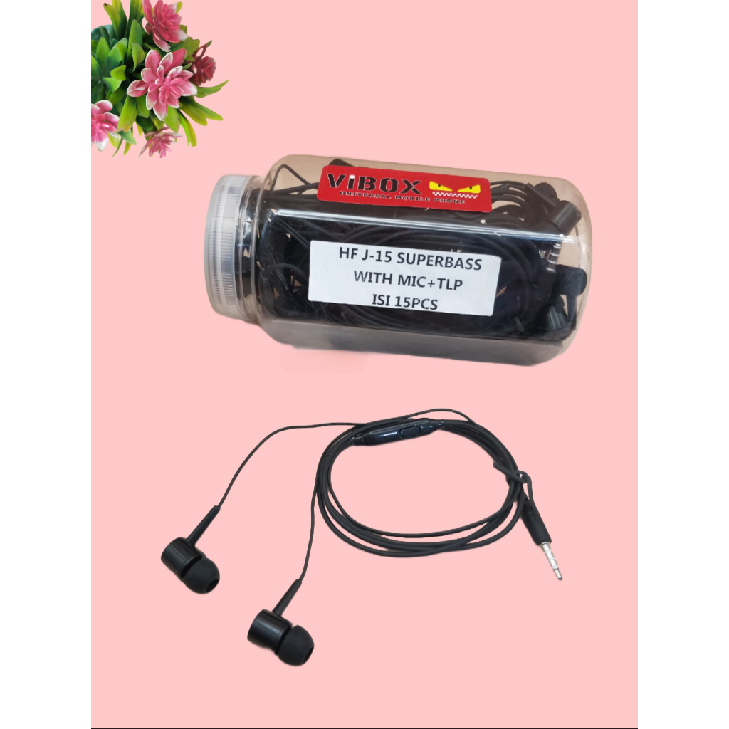 Jual [isi 15pc] HF J-15 Super Mega Bass Vibox Toples Stereo Headset ...