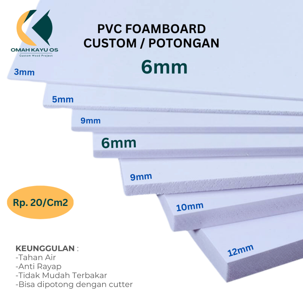 Jual PVC Board PVC Foamboard 6mm Tahan Air Anti Rayap Custom Potongan ...