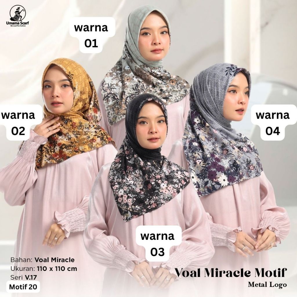 Jual Kerudung/Hijab Seragaman Motif Umama Scarf Voal miracle Motif icon ...