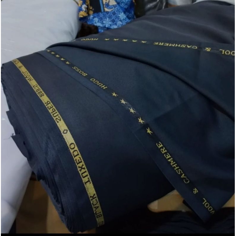 Jual Kain biru navy setelan jas celana formal safari | Shopee Indonesia