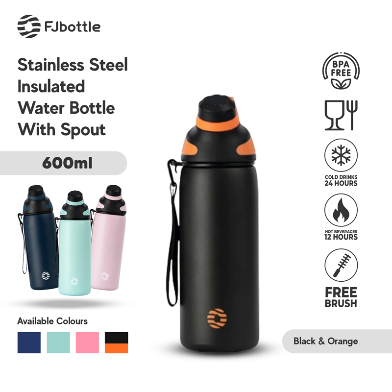 Jual FJbottle - Botol Portable Olahraga Stainless Steel 600ML Double Insulated Bottle Tahan ...