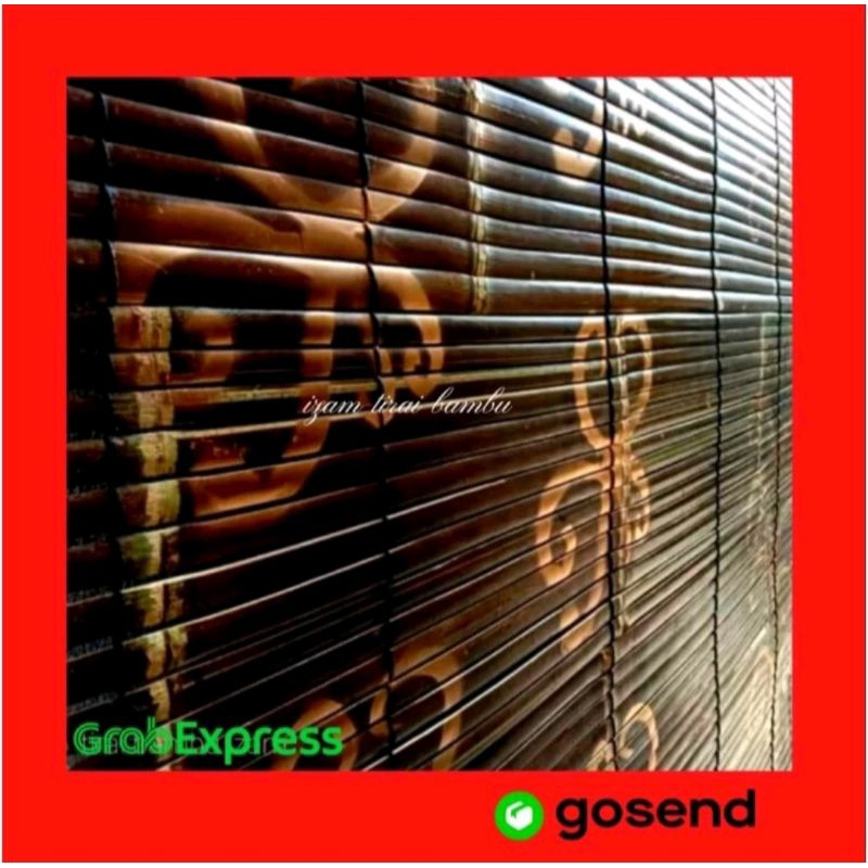 Jual krei kerai tirai bambu wulung motif batik L 2,5m x P 3m | Shopee Indonesia