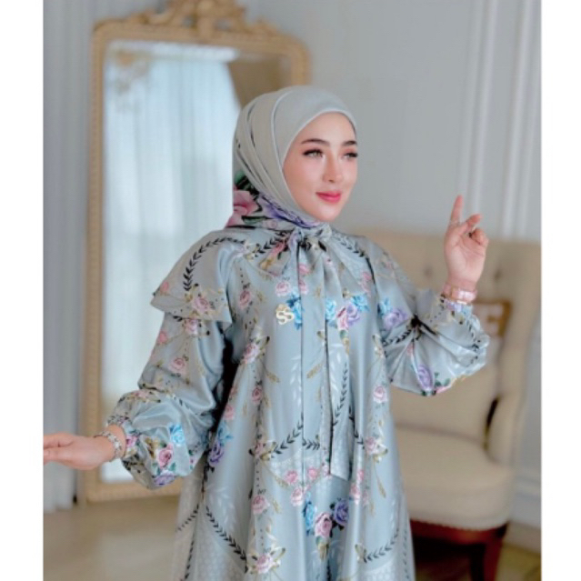 Jual Shellasaukia Gamis Printing Monogram flower | Shopee Indonesia