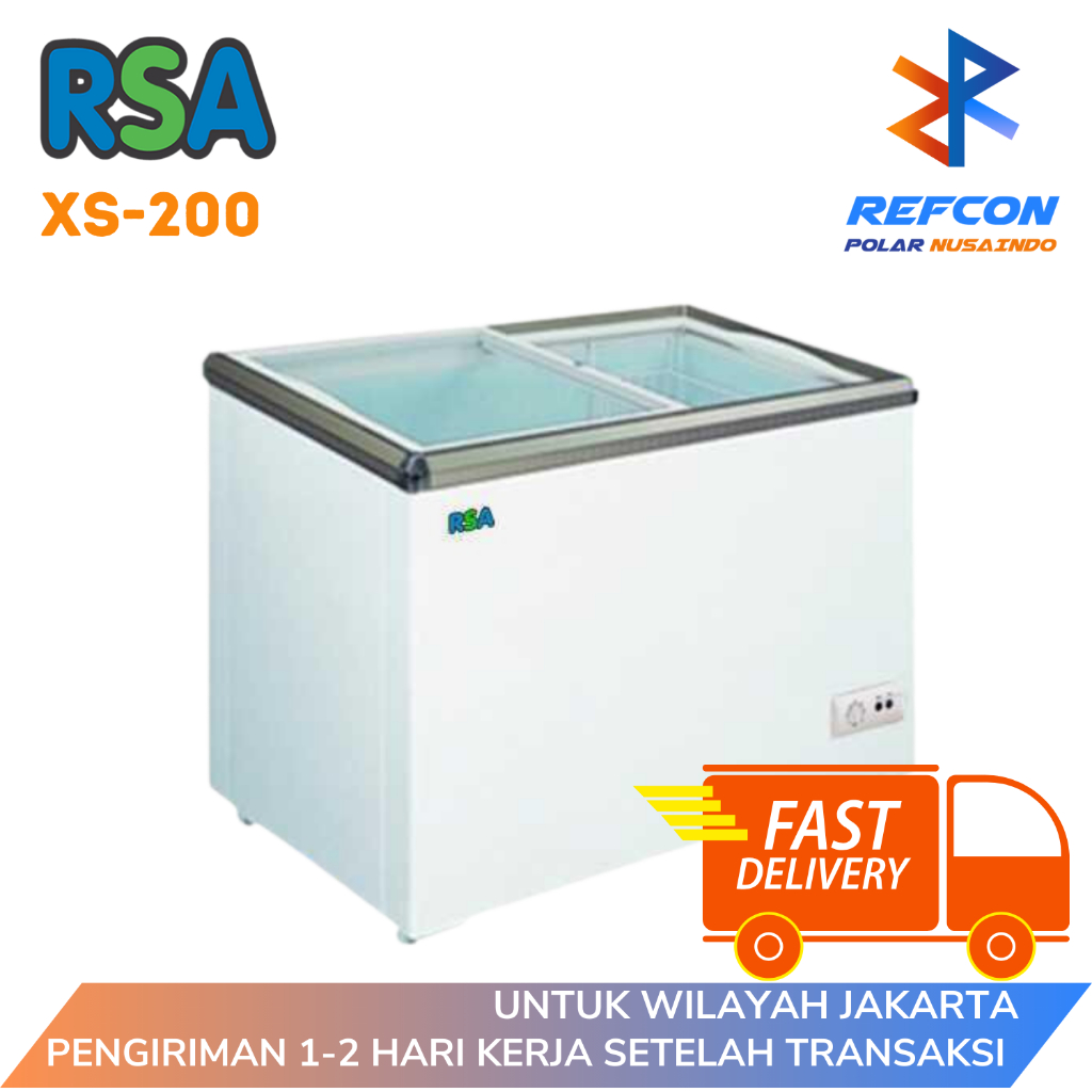 Jual Sliding Flat Glass Freezer RSA XS 200 / XS200 [171 Liter] | Shopee ...