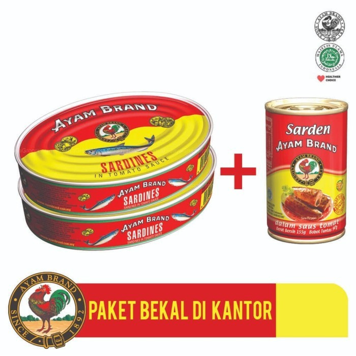 Jual Ayam Brand - Paket Bekal Di Kantor Sarden Kaleng Saus Tomat ...