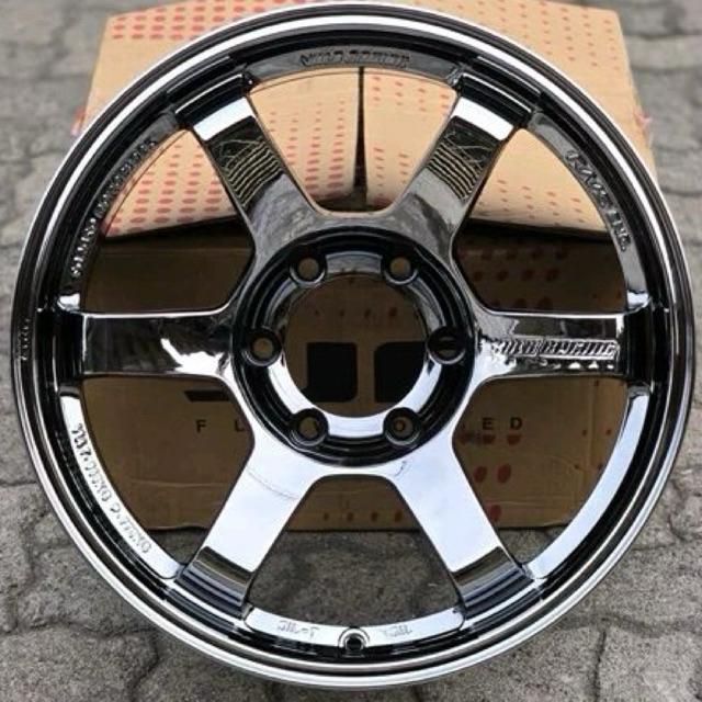 Jual Velg Mobil JF Luxury TE37 Progresive Black Chrome R18 Lebar 9 ET 0 | Shopee Indonesia