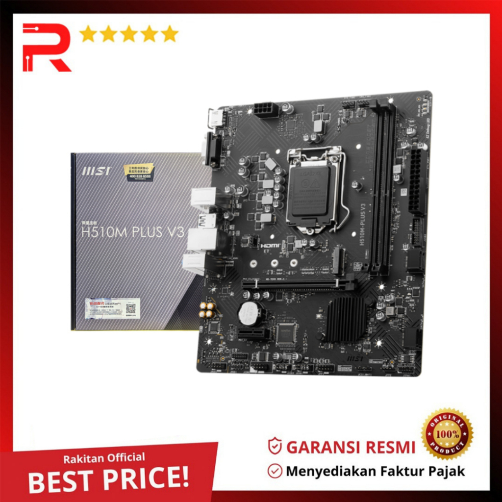 Jual Motherboard MSI PRO H510M-PLUS V3 (LGA1200 DDR4, USB3.2, SATA3) | Shopee Indonesia