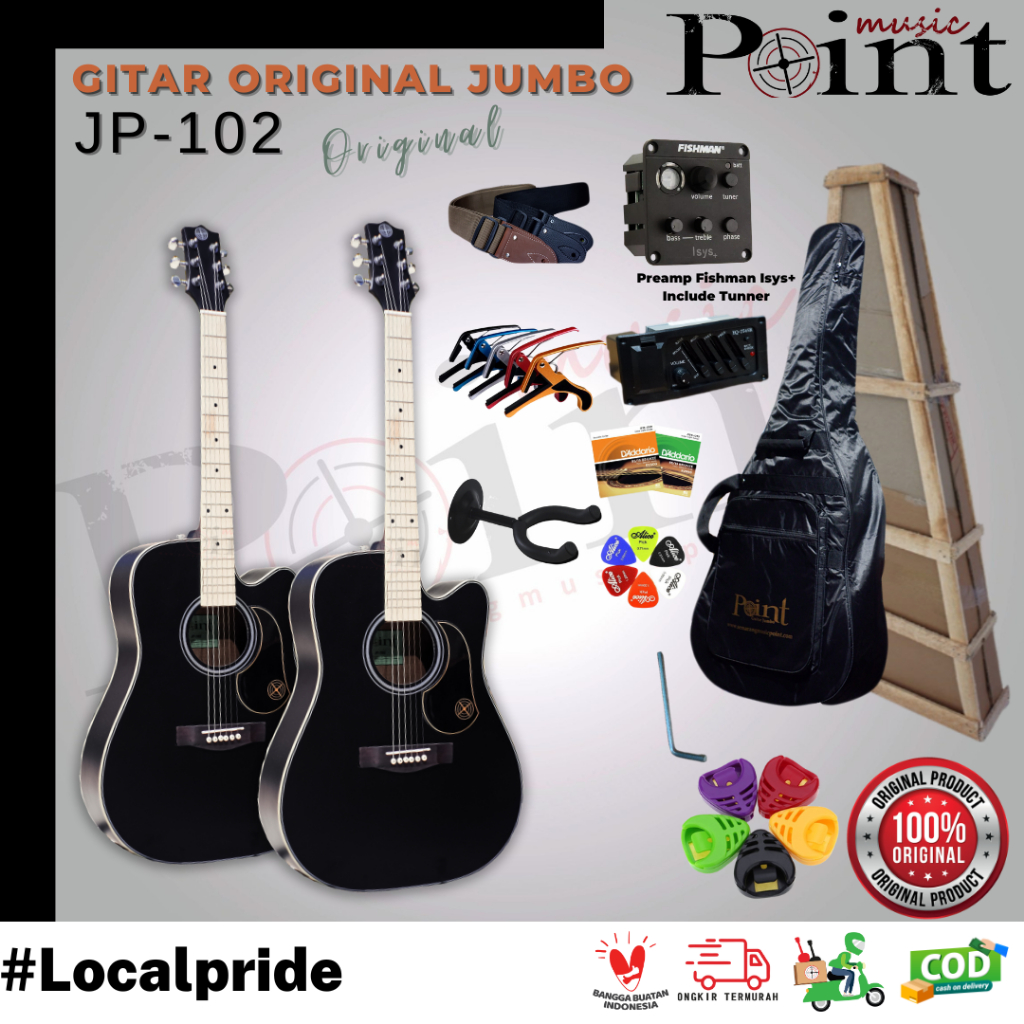 Jual [Original]Gitar Akustik Elektrik Original Point Versi Terbaru JP102 | Shopee Indonesia