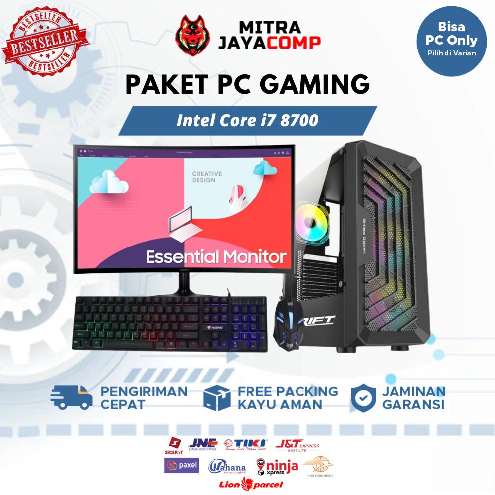 Jual PC Gaming Fullset Core i7 8700 Ram 8GB HDD SSD GTX 1650 4GB ...