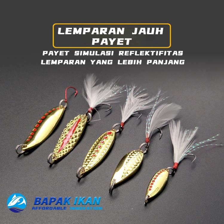 Jual Bapak Ikan Lures & Baits Berkualitas dengan Umpan Pancing Spoon Bahan Metal Warna Gold ...