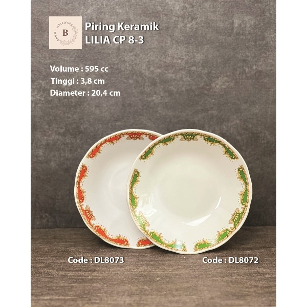 Jual Piring makan Lilia ukuran 8 inci (20cm) | Shopee Indonesia