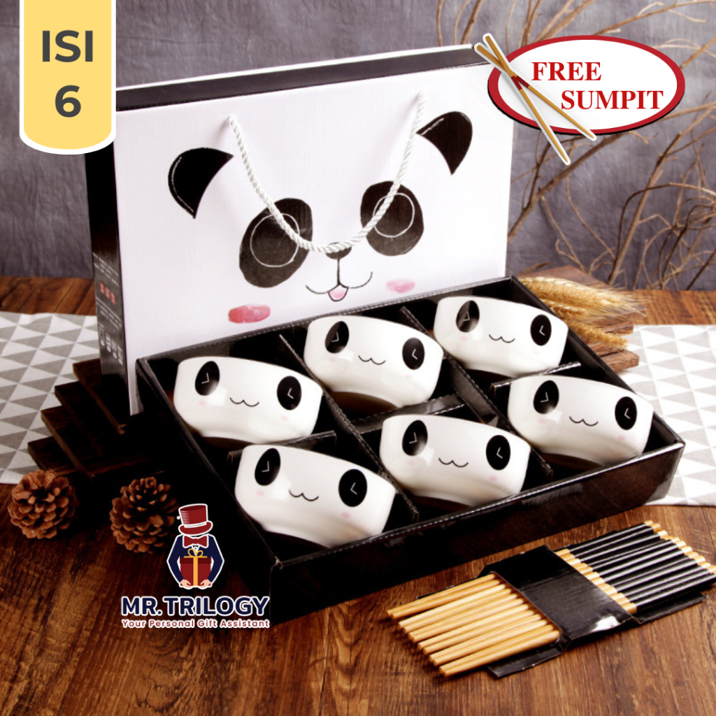 Jual Hampers Mangkok Jepang Panda Set Makan Keramik Sovenir Pernikahan Lucu Aestetik Kado Arisan ...