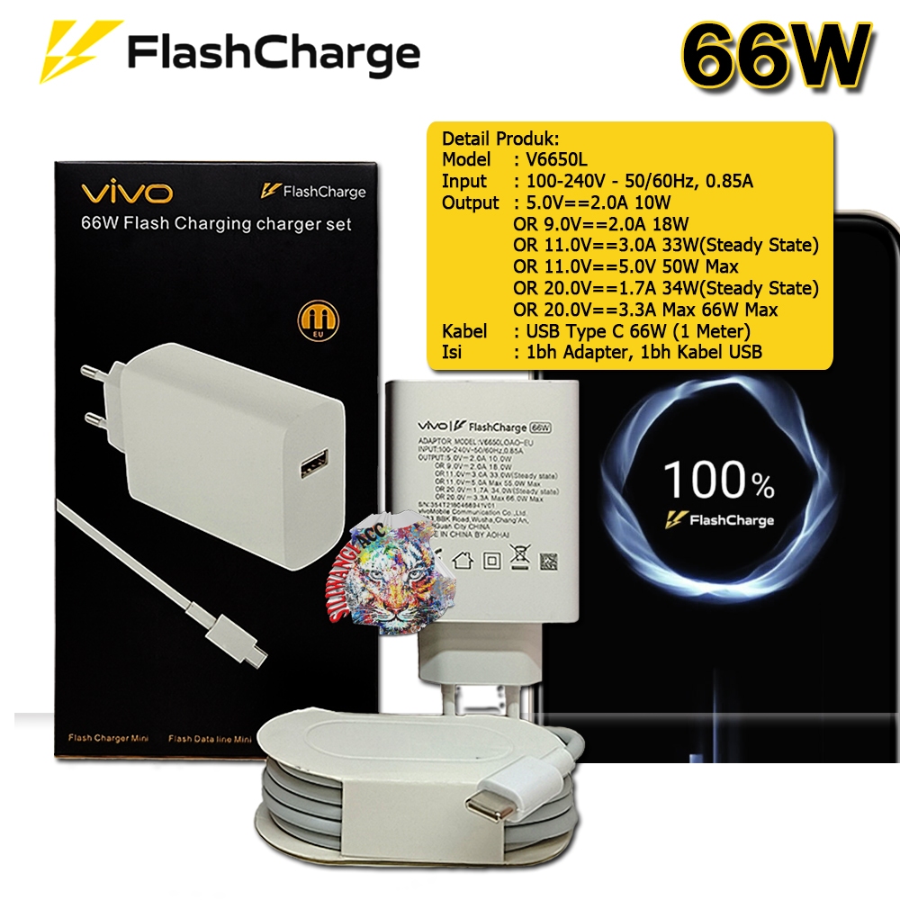 Jual Charger Vivo Type C V27E V27 5G V25 Pro 66 Watt T1 Pro 5G T2 IQOO ...