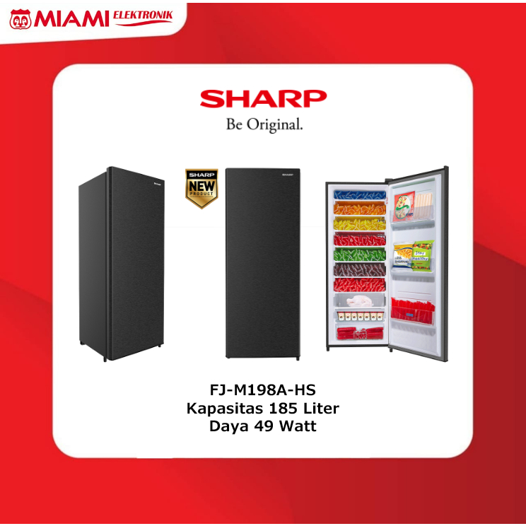 Jual SHARP FJ-M198A-HS / FJM198AHS Standing Freezer 8 Rak / Freezer ...