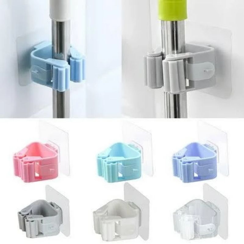 Jual Holder Penjepit Gantungan Kamar Mandi / Rak Gantung Pengait Sapu ...