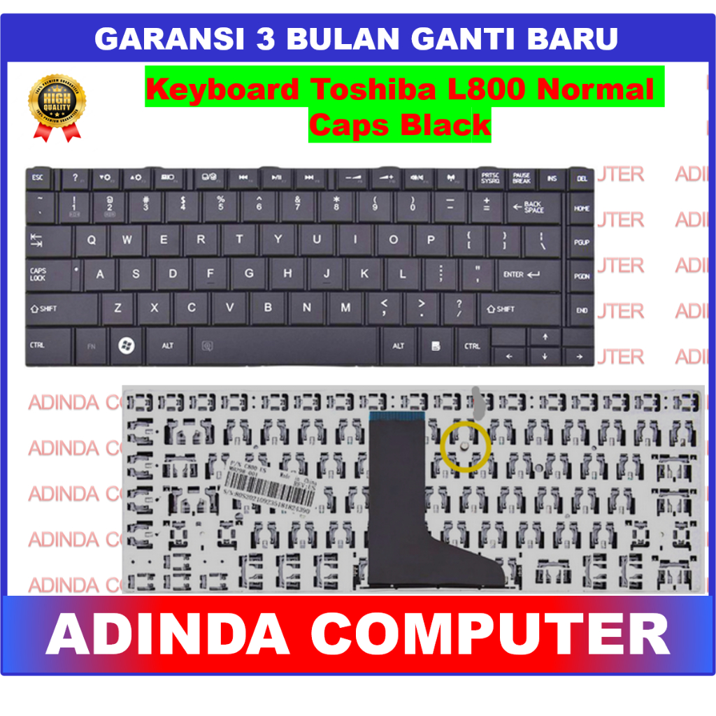Jual Keyboard Toshiba L800 C800 C805 C830 C840 M800 M840 L840 Original ...