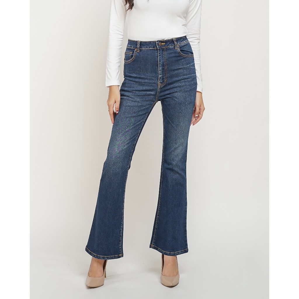 Jual DUST Celana Vintage Cutbray Jeans Adisti Navy Comfease (D. 3816 ...