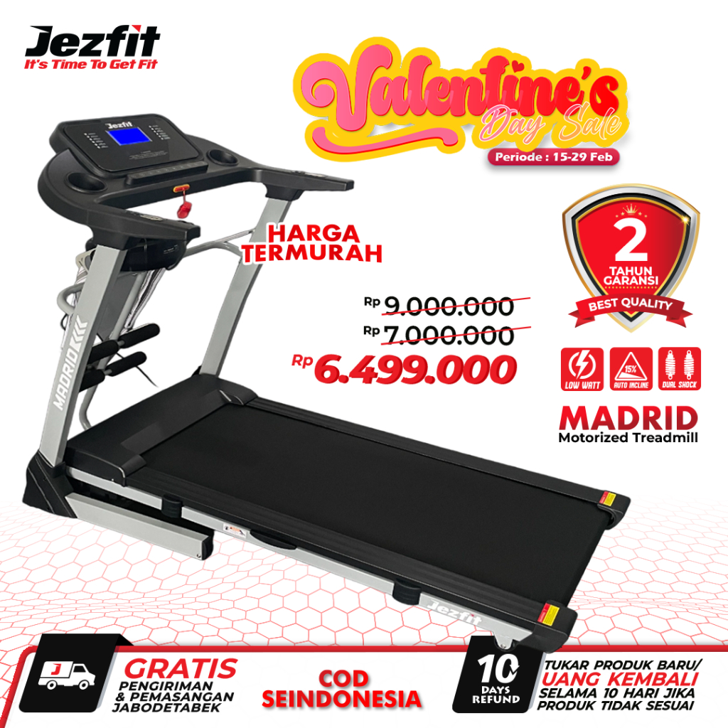 Jual Alat Olahraga Treadmill Alat Fitness Treadmill Elektrik Jezfit ...