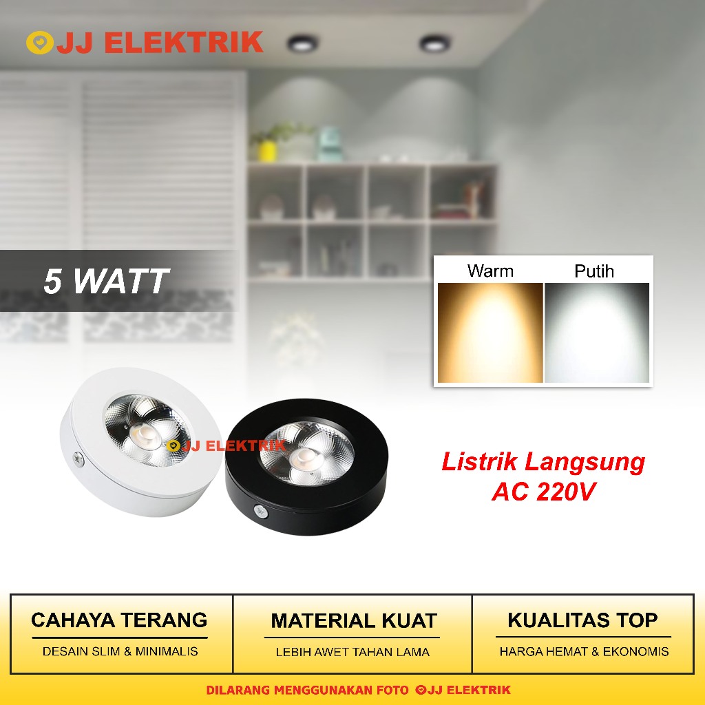 Jual Spotlight LED COB 5W Mini - Lampu Sorot Tempel Plafon Untuk Rumah ...