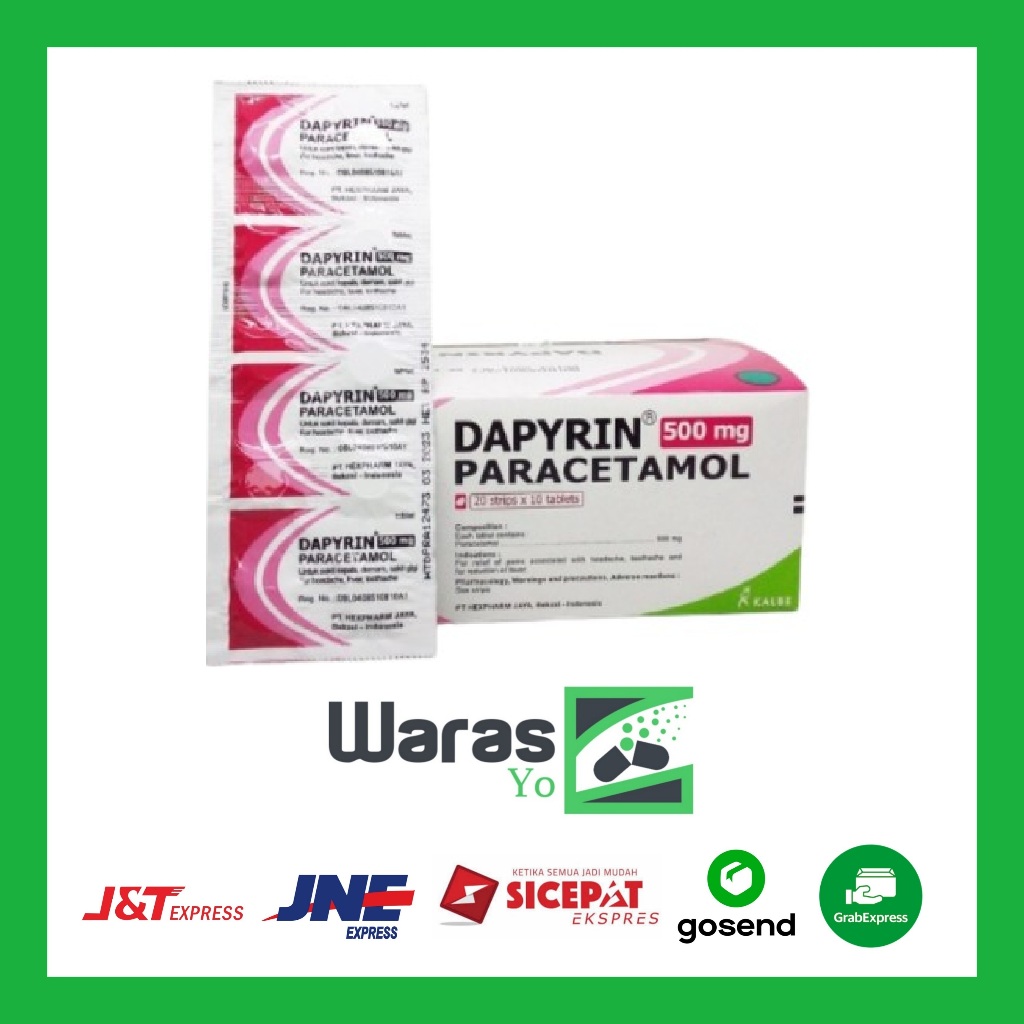 Jual [SW] DAPYRIN PER STRIP ISI 10 TABLET PARACETAMOL 500MG STRIP 10 ...