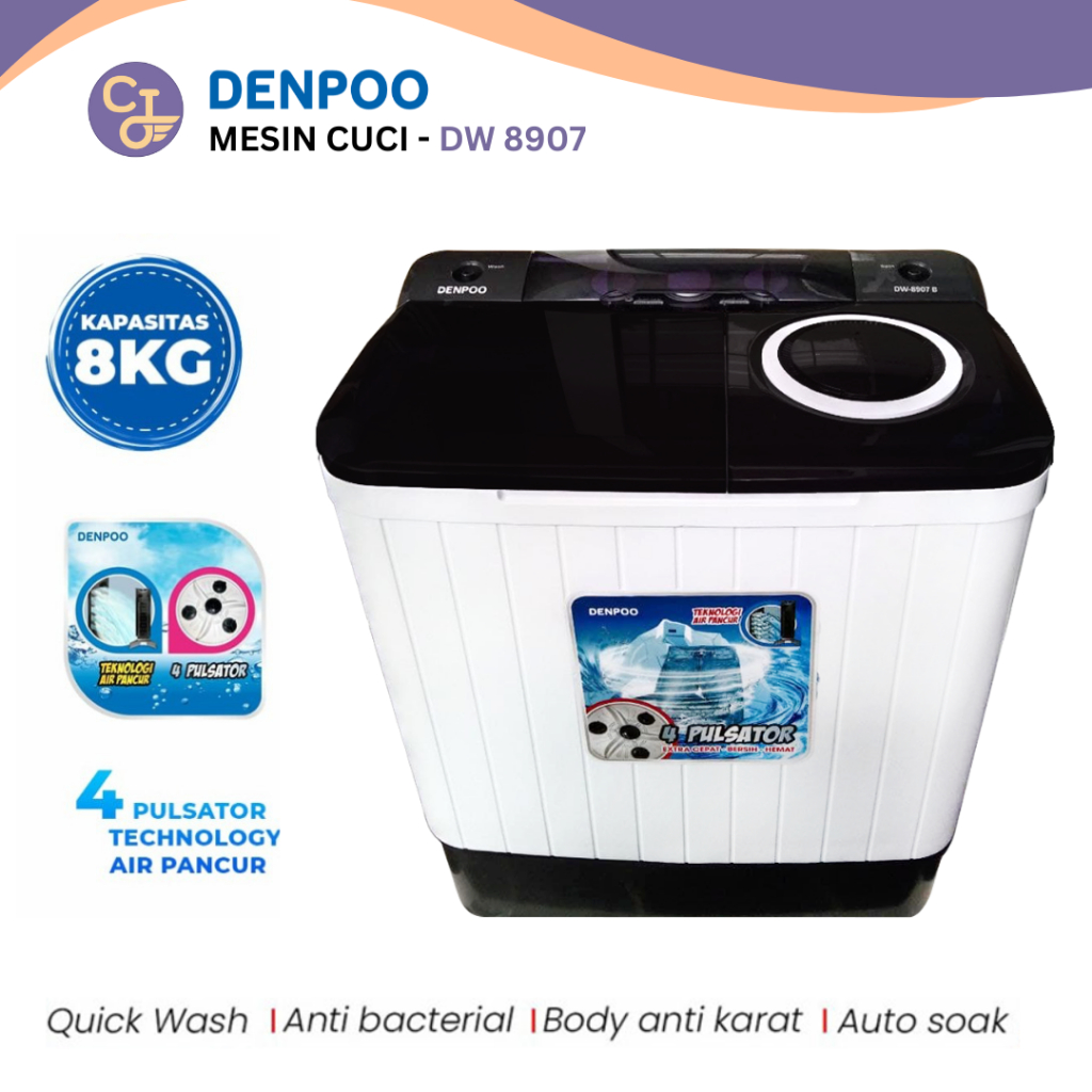 Jual MESIN CUCI 2 TABUNG DENPOO DW 8907 B 4P - INSTAN | Shopee Indonesia