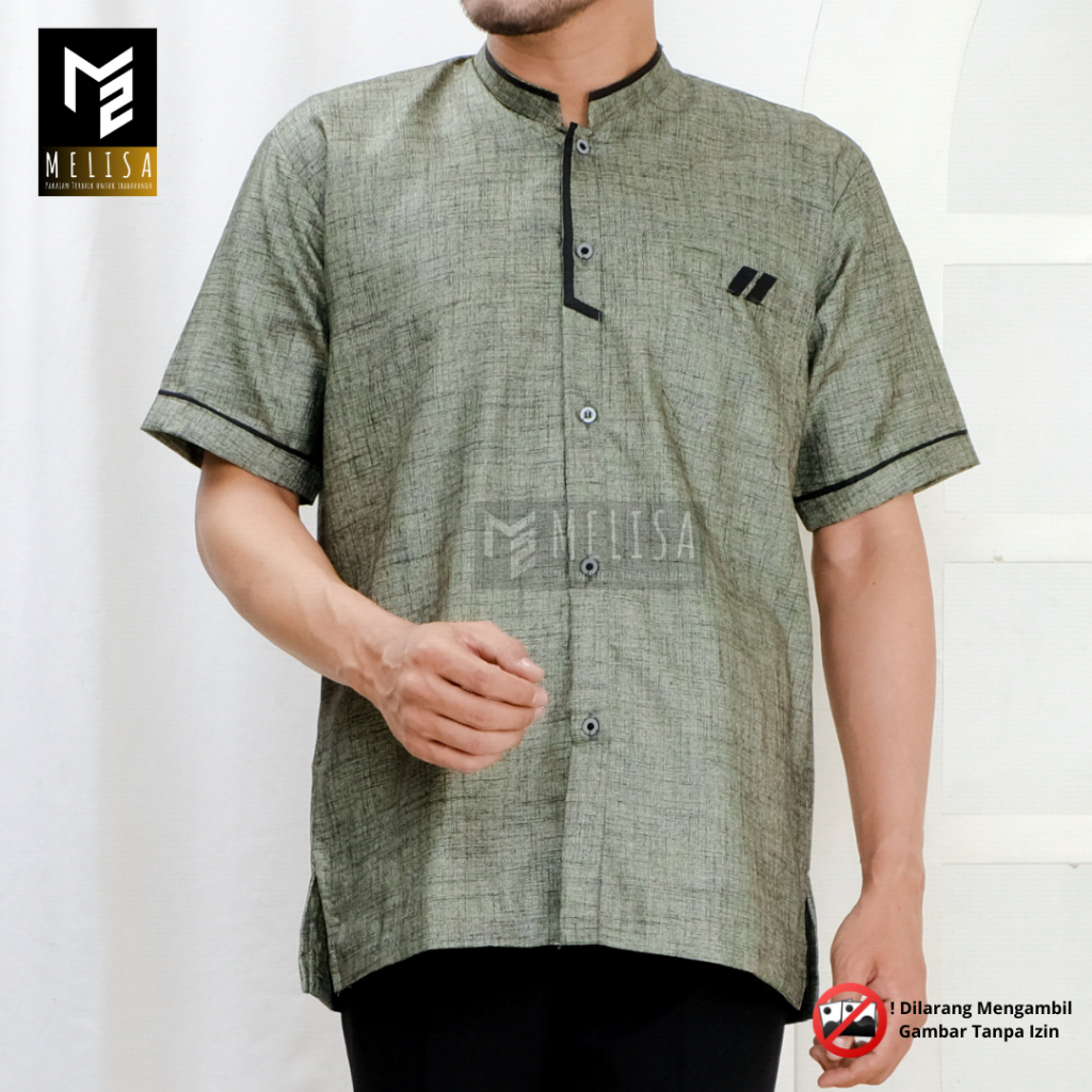 Jual Baju Koko Pria Kemko Lengan Pendek Bahan Poli Katun Motip Simpel ...