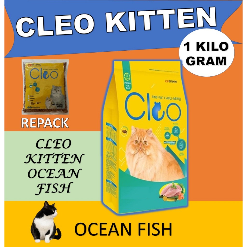 Jual Cleo Kitten Ocean Fish Repack 1 Kg - Pakan Kucing | Shopee Indonesia