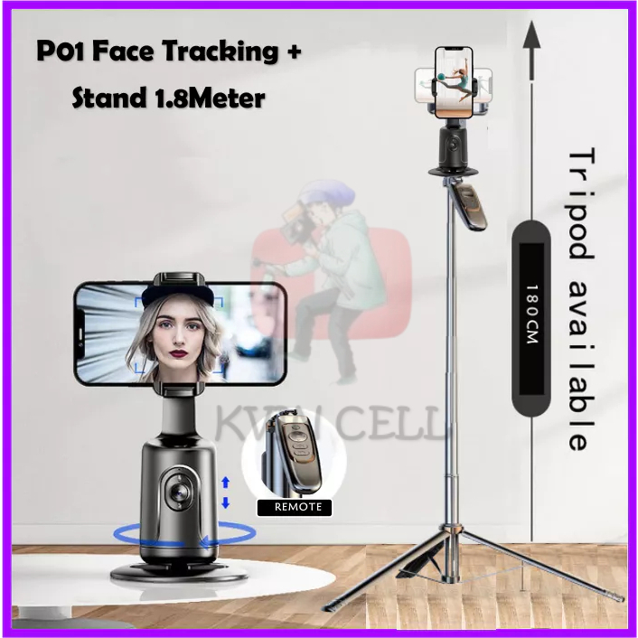 Jual Auto Face Tracking Smart Gimbal Camera + Tripod Tongsis 1.7 Meter ...