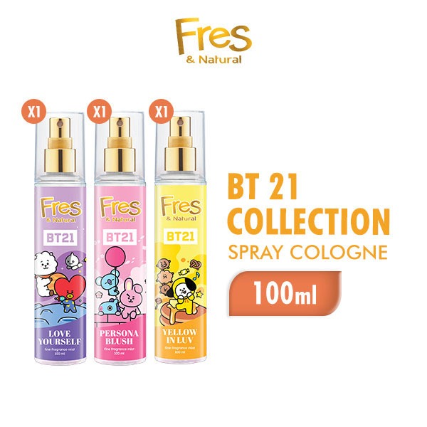 Jual FRES & NATURAL Spray Cologne BT21 100ml | Shopee Indonesia