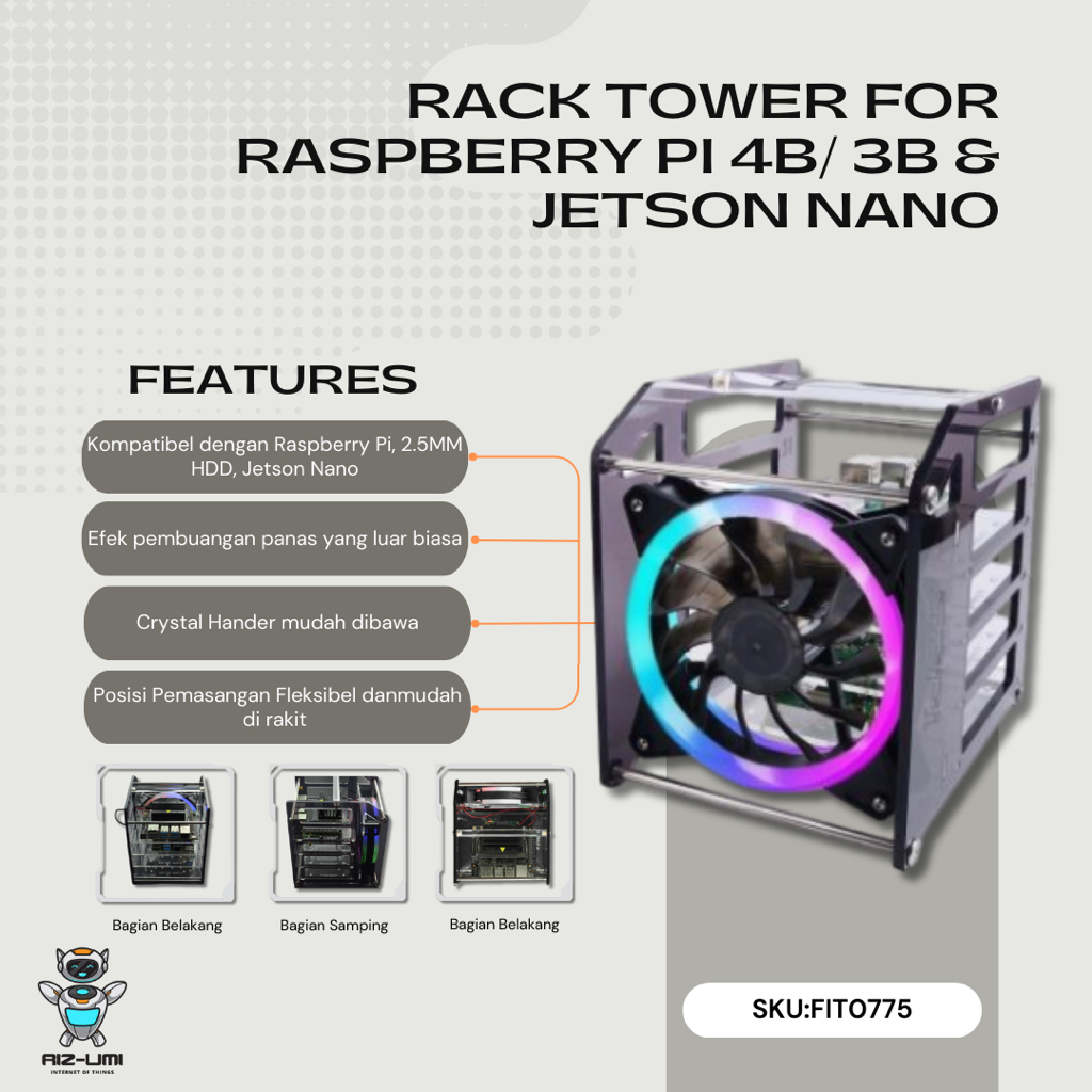 Jual Rack Tower for Raspberry Pi 4B/ 3B & Jetson Nano | Shopee Indonesia