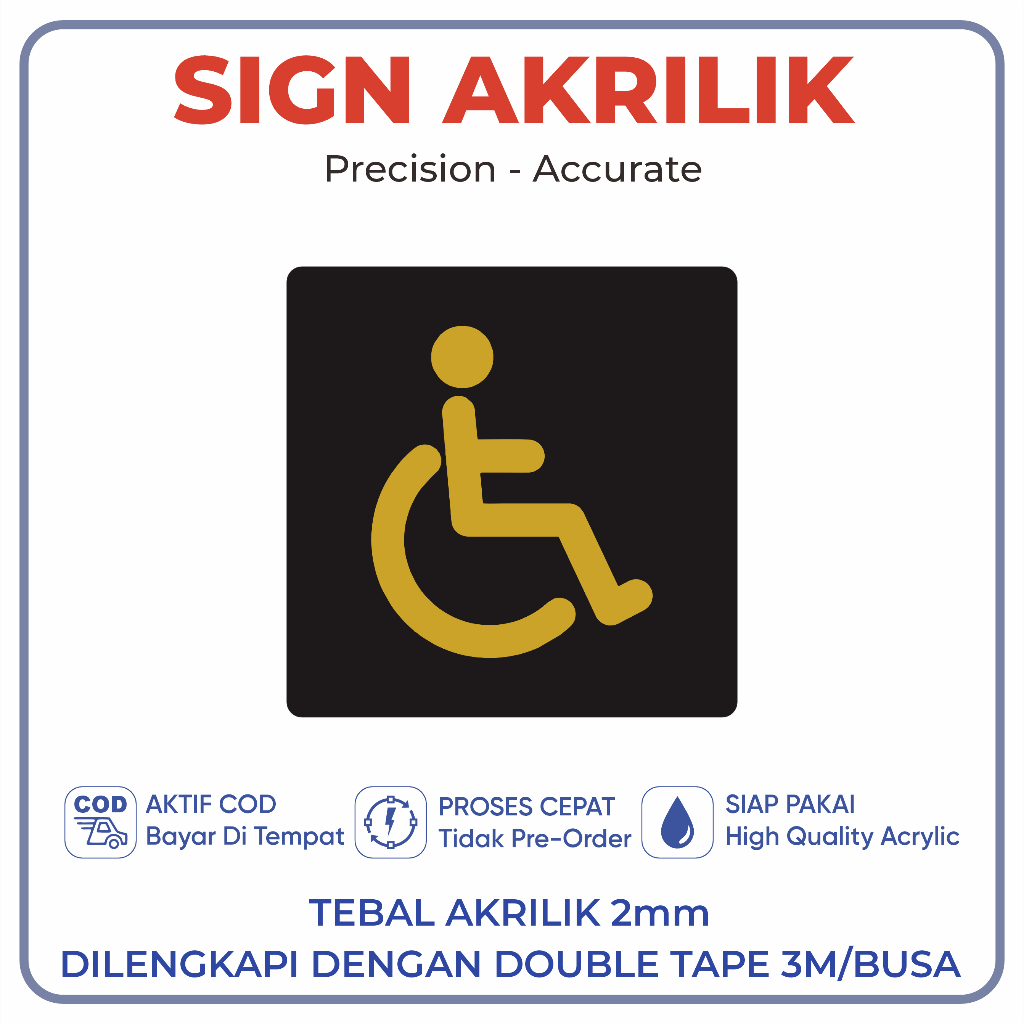 Jual SIGN DIFABEL ICON MINIMALIST SIGNAGE ACRYLIC RESTROOM WC MODERN ...