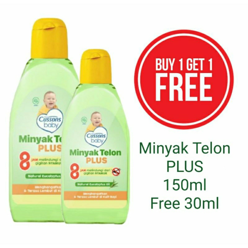 Jual Cussons Baby TELON OIL PLUS 150ml + 30ml 8 hours Protection ...