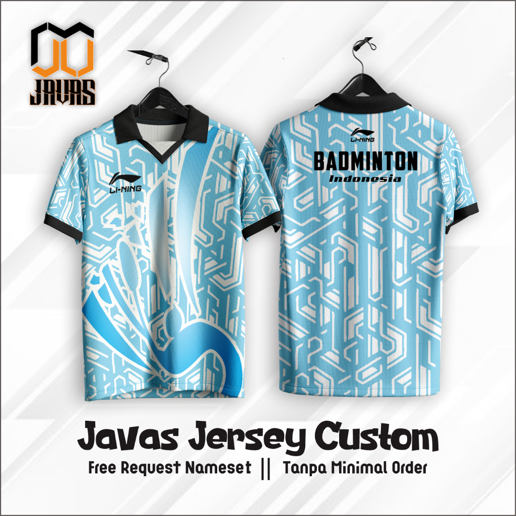 Jual BAJU JERSEY BADMINTON BERKERAH DAN TENIS MEJA CUSTOM NAMA LOGO ...