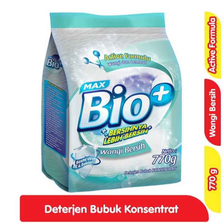 Jual Max Bio+ Plus Detergent Powder Bubuk Wangi Bersih 750GR | Shopee ...