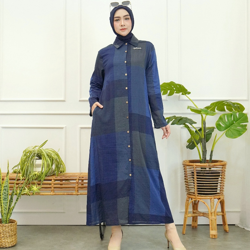 Jual GDTima Midi Dress Wanita Gamis Terbaru 2024 Kasual Gamis Busui ...