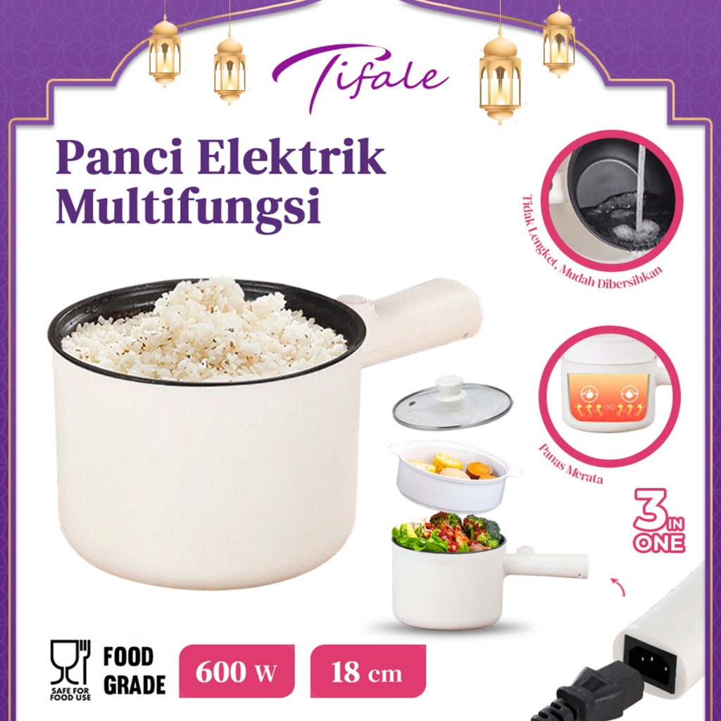 Jual Tifale Panci Listrik Multifungsi Elektrik Cooker Keramik Teflon ...