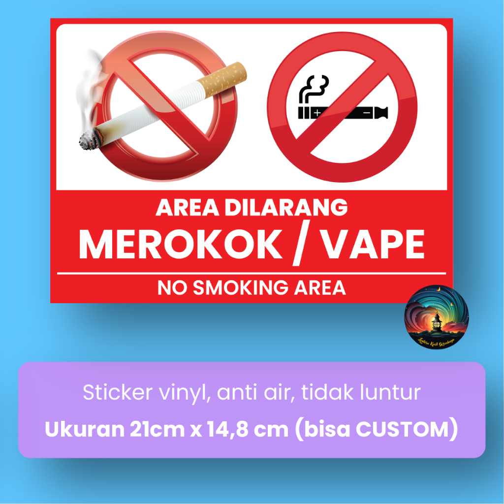 Jual Sticker Stiker Dilarang Merokok Vape No Smoking Area | Shopee ... Jual Sticker Stiker Dilarang Merokok Vape No Smoking Area | Shopee ...