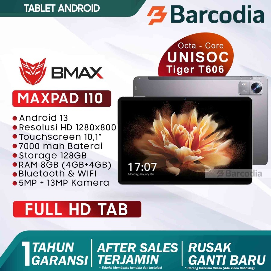 Jual BARCODIA Tablet BMAX Maxpad I10 Pro 8/128 GB 10.1 Inci Octacore Android 13 | Shopee Indonesia