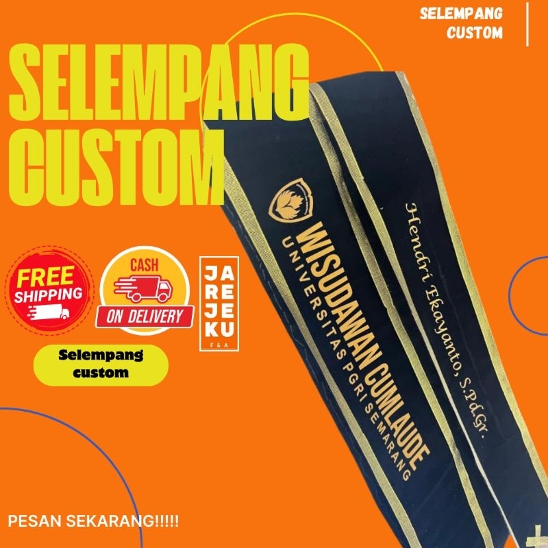 Jual selempang custom/selempang wisuda/selempang sablon custom ...