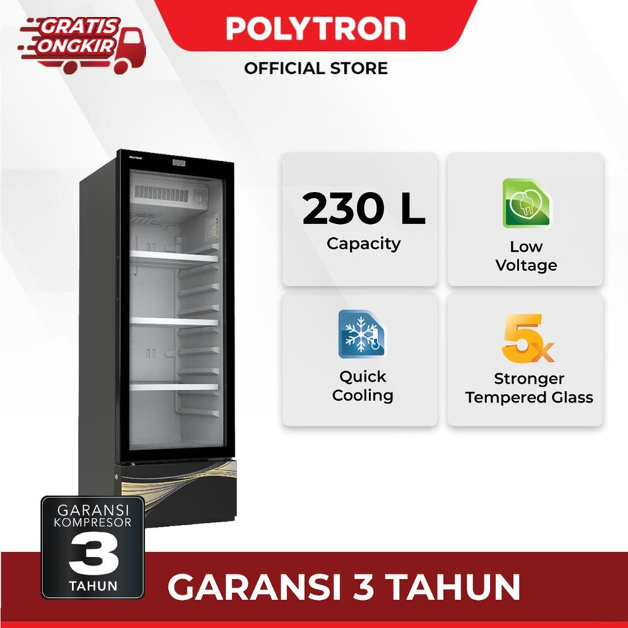Jual SHOWCASE POLYTRON SCN 188 / POLYTRON SHOWCASE 1 PINTU SCN 188X ...