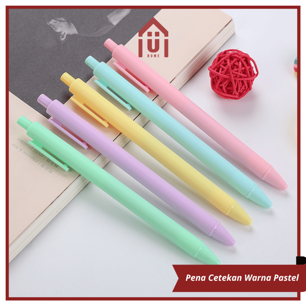 Jual UNISO - [10 PCS] PENA CETEKAN WARNA PASTEL BOLPOIN GEL MEKANIK ...