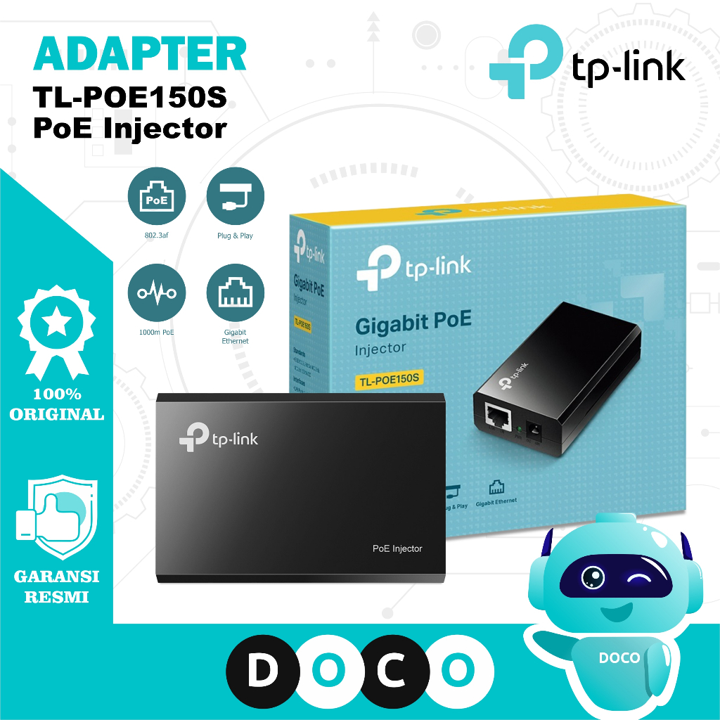 Jual TP-Link Adapter PoE Injector TL-POE150S 48V POE150S Gigabit ...