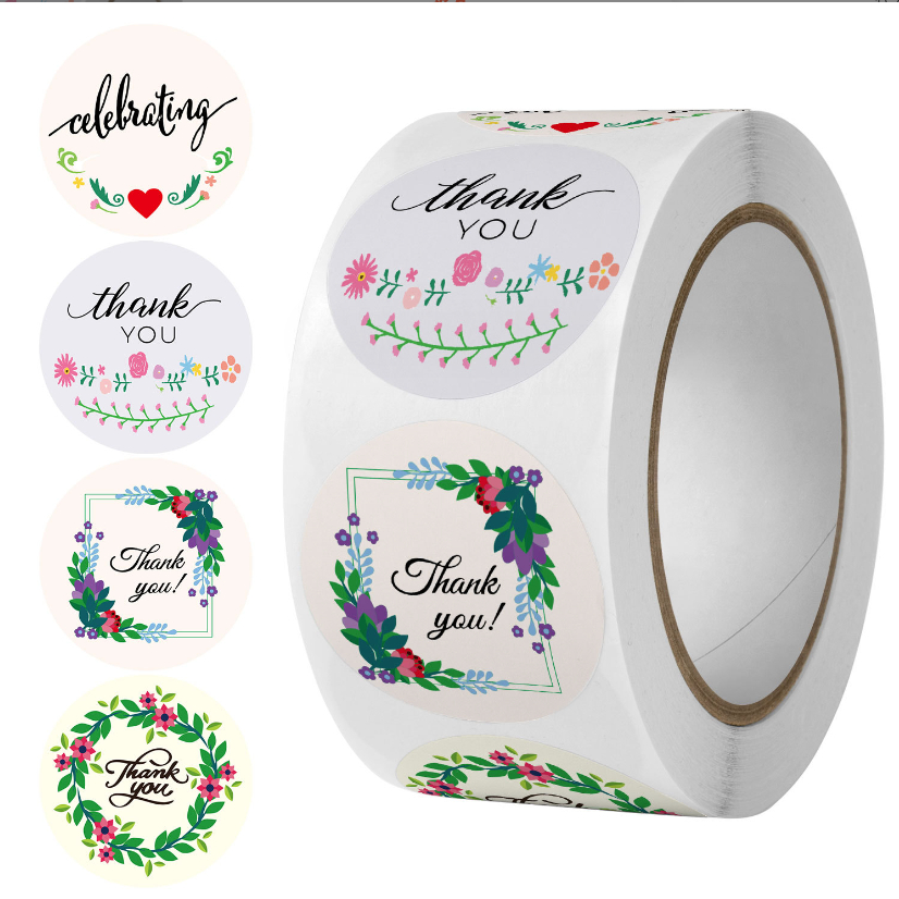 Jual Stiker Label Thank You / Stiker Roll 500 Pcs Ukuran 2,5 CM Stiker ...