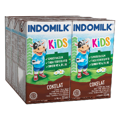 Jual INDOMILK Kids Susu UHT Chocolate 6 x 115 ml | Shopee Indonesia
