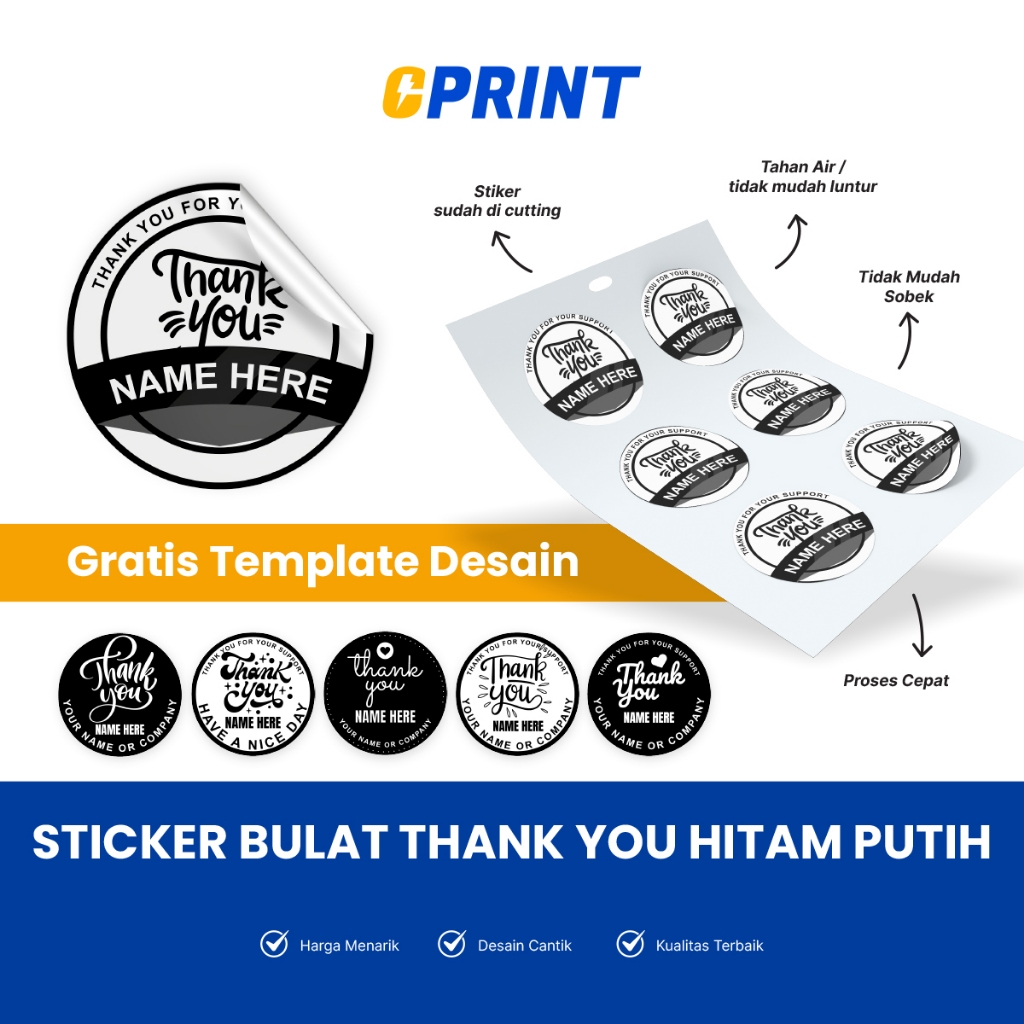 Jual Stiker Bulat Vinyl Susu/Vynil Transparan Anti Air Custom Label ...